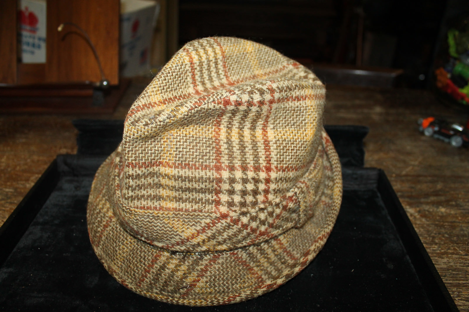 Vintage Cavanagh New York Fedora Hat Tweed 100% Wool … - Gem