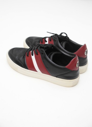 Bally Swiss Striped Logo Black Leather trainers sneakers lace shoes ...