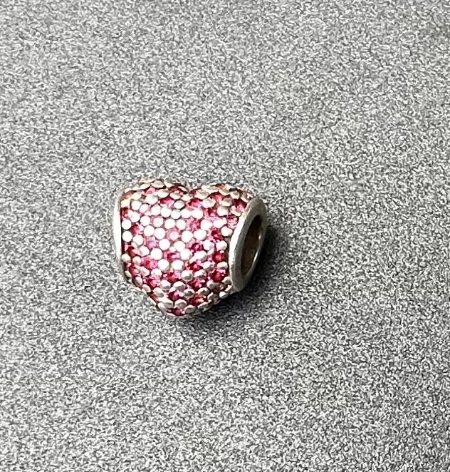 AUTHENTIC PANDORA PAVE LOVE ALL AROUND Red CZ Heart C… - Gem