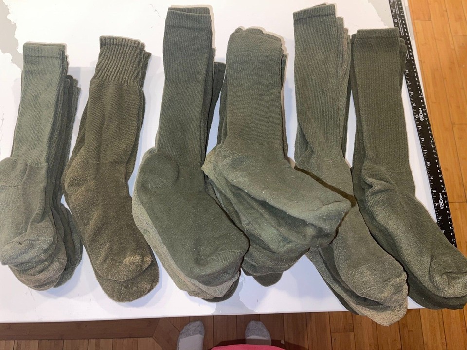 Military Regulation Issue Green Cushion Boot Socks ONE PAIR ALL SIZES ...