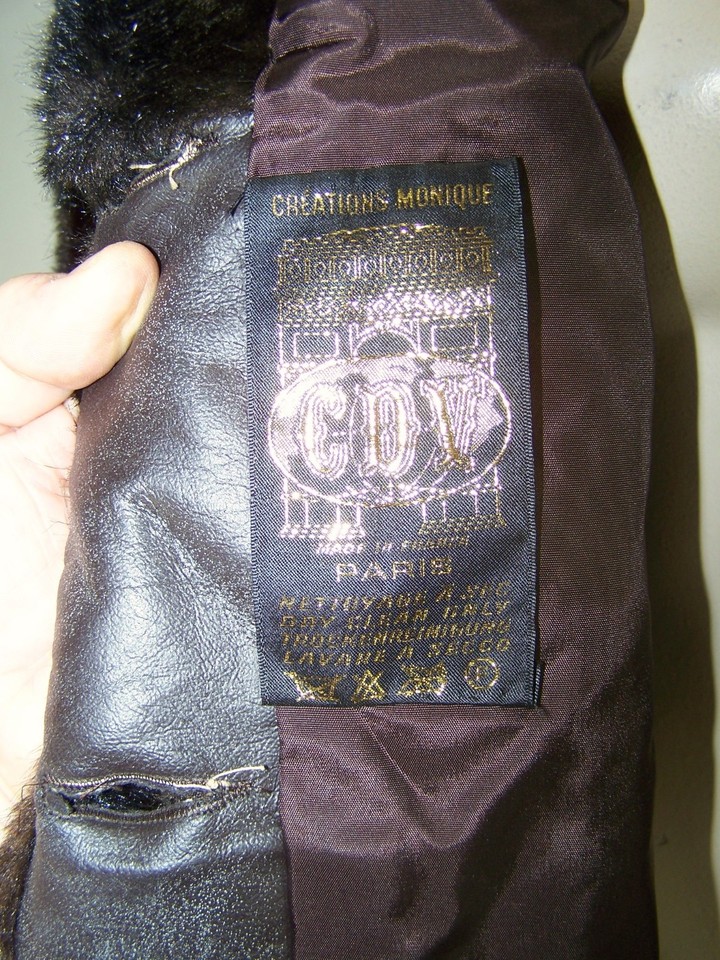 Comme Du Vrai Coat Brown Womens Medium 8 10 Monique Paris Faux Fur CDV ...