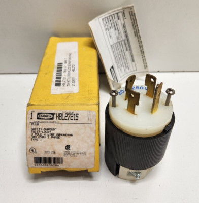 NEW OLD STOCK! HUBBELL 30A 250V 3PH TWIST-LOCK PLUG HBL2721S | eBay