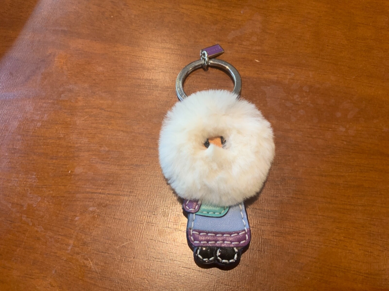 NEW Coach Leather and Fur Eskimo Keychain/Keyring/ Key Fob #92796 | eBay