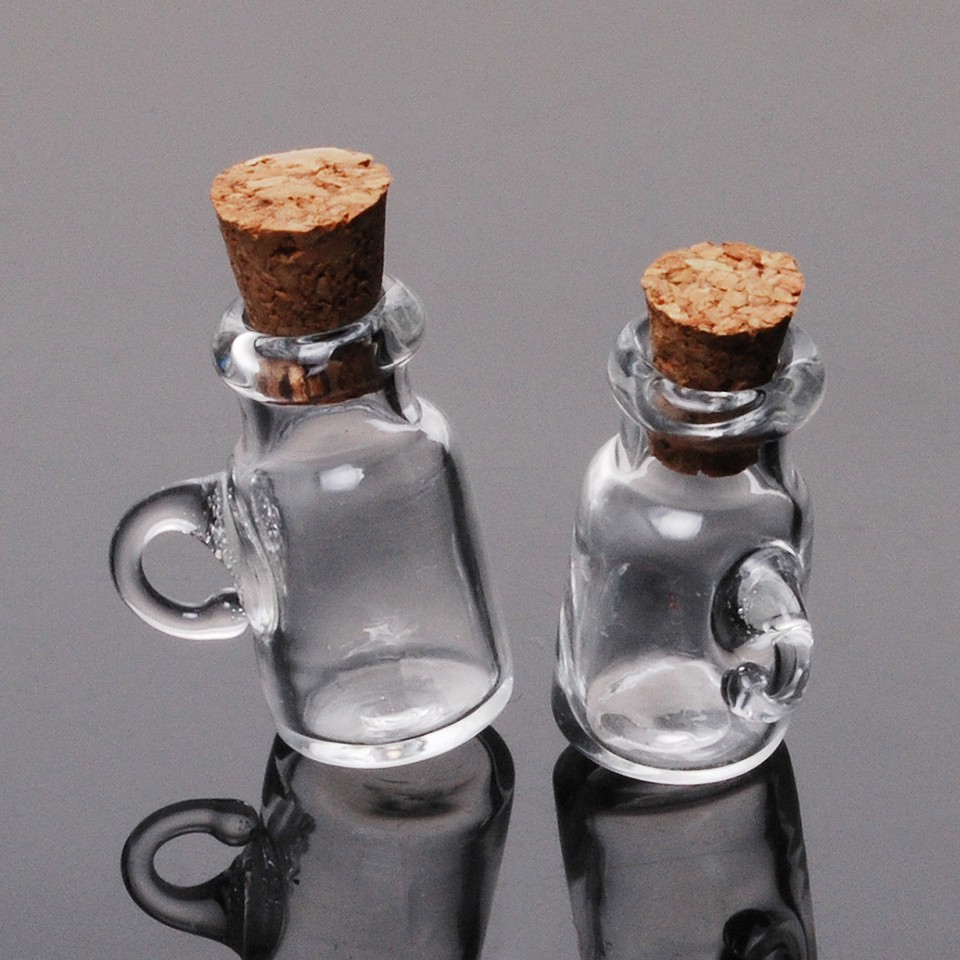 Wholesale 10pcs Tiny Clear Glass Bottles Empty Glass Bottle With Cork ...