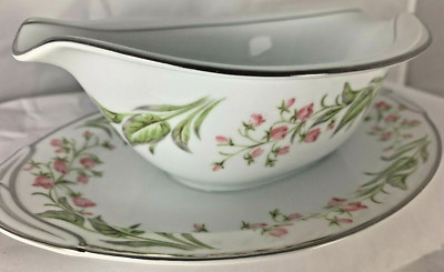 Noritake Nippon Pandora 5428 Gravy boat Platinum Trim EXCELLENT ...
