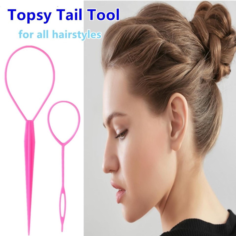 9pcs Topsy Hair Tail Tool and rat tail comb set,6pcs French Braiding ...