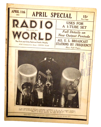 94 Years Old - 1931 (Apr 11) – Radio World Magazine – 32 Pages | eBay