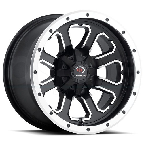 12x7 Black Machined Wheels Vision ATV 548 Commander 4x115 2.5 (Set of 4 ...
