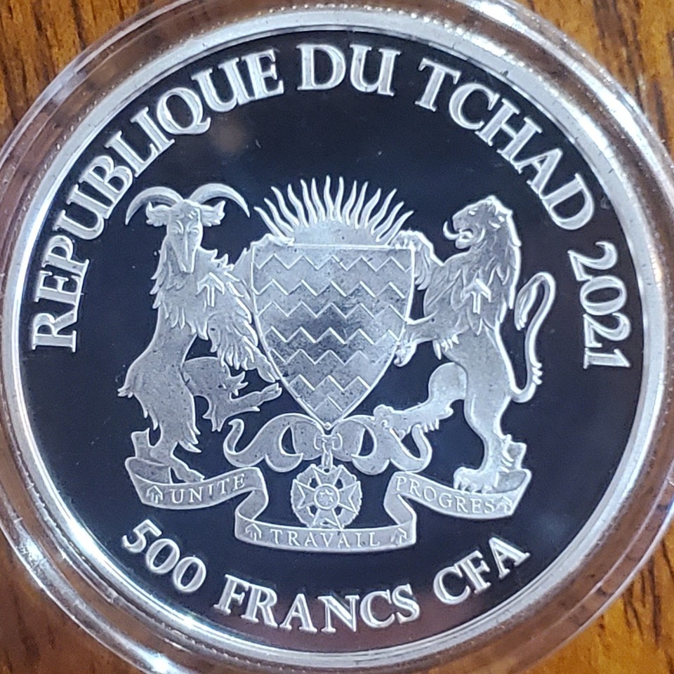 2021 Republic of Chad 1 oz .999 Fine Silver "Celtic Animals" Salmon BU ...
