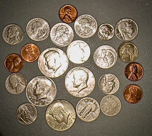 Lot of 23 Mixed US Coins 1968 Kennedy 1/2 1923 Standing Liberty Quarter ...