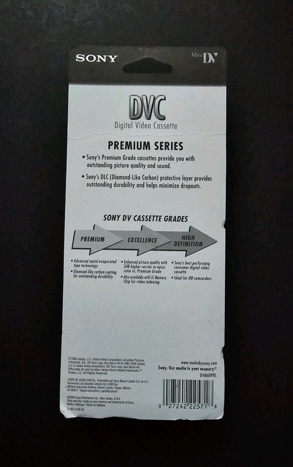 5 Pack Sony 60 Minutes Premium Mini DVC Digital Video Cassette Tapes ...