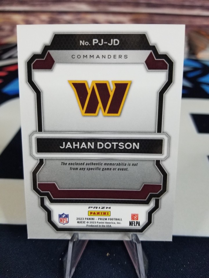 2023 PANINI SILVER PRIZM JAHAN DOTSON PATCH MEM COMMANDERS #PJ-JD | eBay