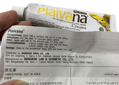 3xPlaivana Cream Thai Herbal Plai Oil Natural Relieve Sprains Muscle ...