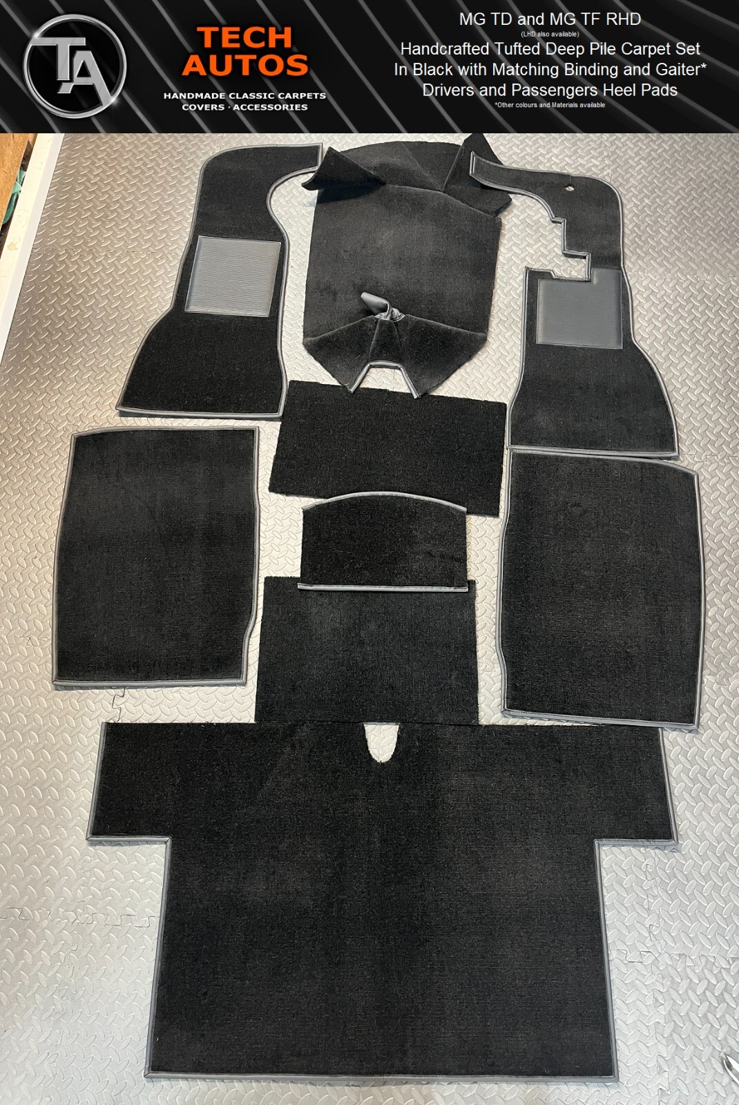 Carpet Set Handmade to Order Auto Velour MG TD & MG TF | eBay