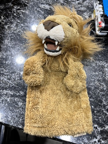 Folkmanis Lion Stage Puppet 12" Plush Pretend Play Hand Puppet w/ Mane ...