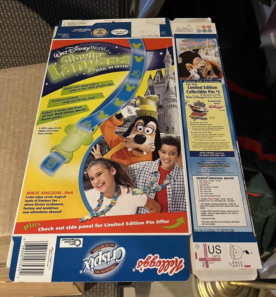 2002 Kellogg's Crispix Disney Cereal Box | eBay