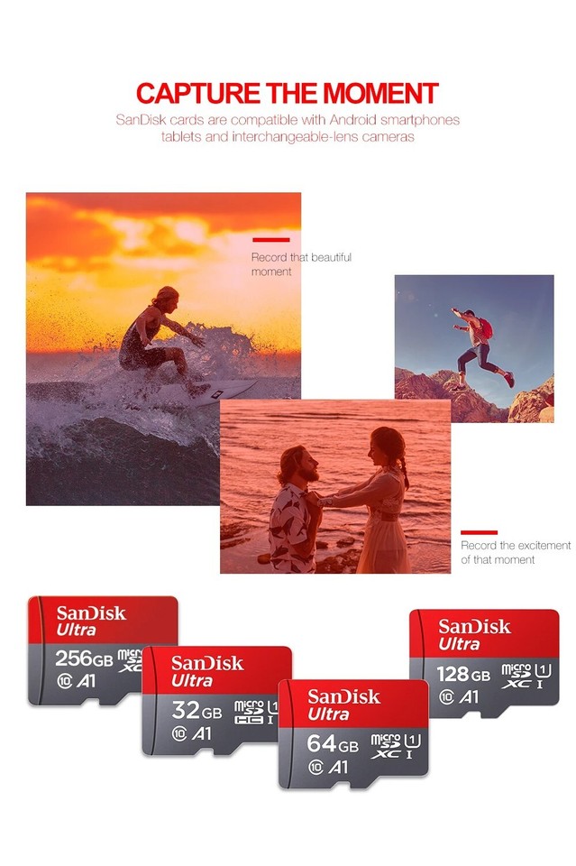 SanDisk 64GB Micro SD Memory Card A1 Class 10 UHS-1 TF Flash | eBay