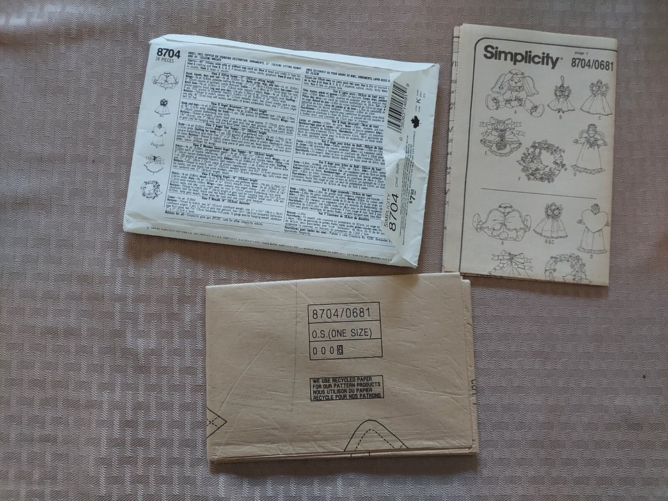 Vintage Simplicity Pattern 8704 Christmas Angel Tree Topper, Dolls ...