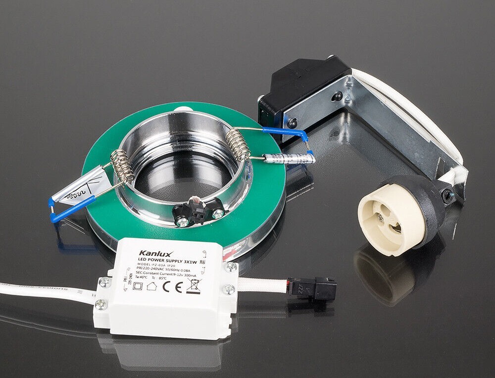 3 Mode Dual Colour Halo Ring GU10 Spot Light Ceiling Recessed Cool ...