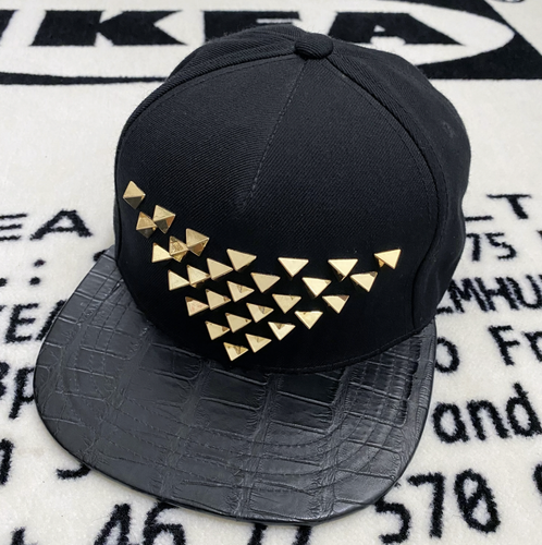 1 Of 1 Custom Designer Croc & Lamb Skin Pyramid Studs Black Hat | eBay