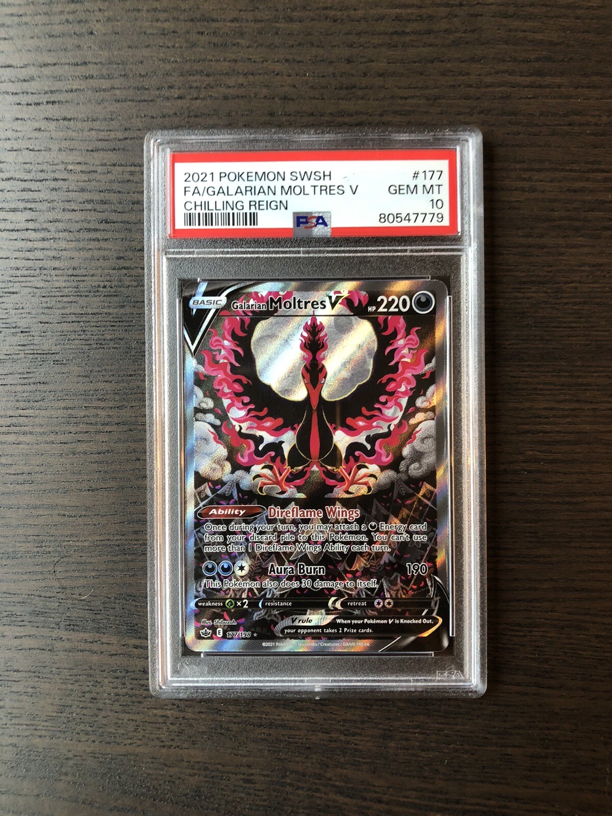 Pokémon TCG Galarian Moltres V Chilling Reign 177/198 Holo Full Art for ...