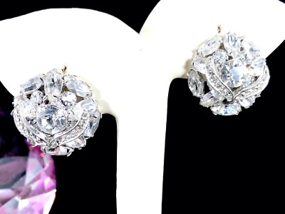 1950'S WEISS SILVER-TONE CRYSTAL RHINESTONE RAISED ICING STATEMENT CLIP ...