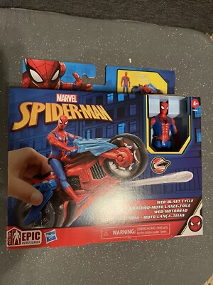 Marvel Spider-Man Web Cycle Toy 6-Inch-Scale Collectible Spider-Man ...