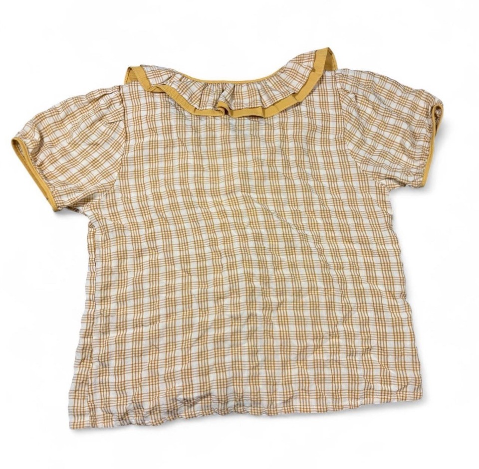 Hello Kitty Yellow and White Plaid Button Up Blouse *Read* | eBay