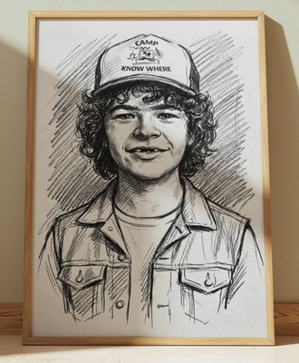 STRANGER THINGS DUSTIN HENDERSON DRAWING PRINT SKETCH 8" x 10" PRINT ...