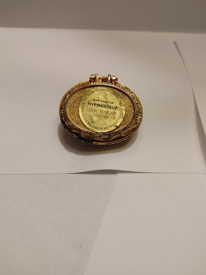 Max Factor Creme Perfume Compact Hypnotique Gold Colored Rose 1966 | eBay
