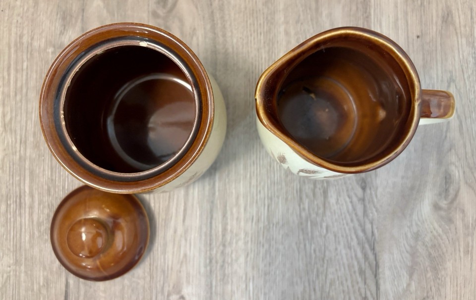 Vintage Japanese Stoneware Cream and Sugar Set Wheat Pattern 1970’s | eBay