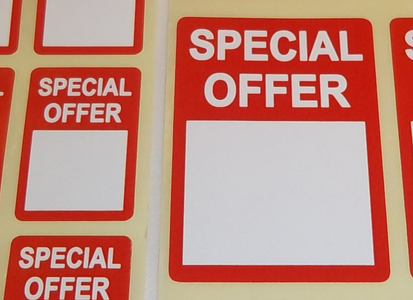 Bright Red SALE was now / REDUCED Price Point Stickers, Sticky Labels ...
