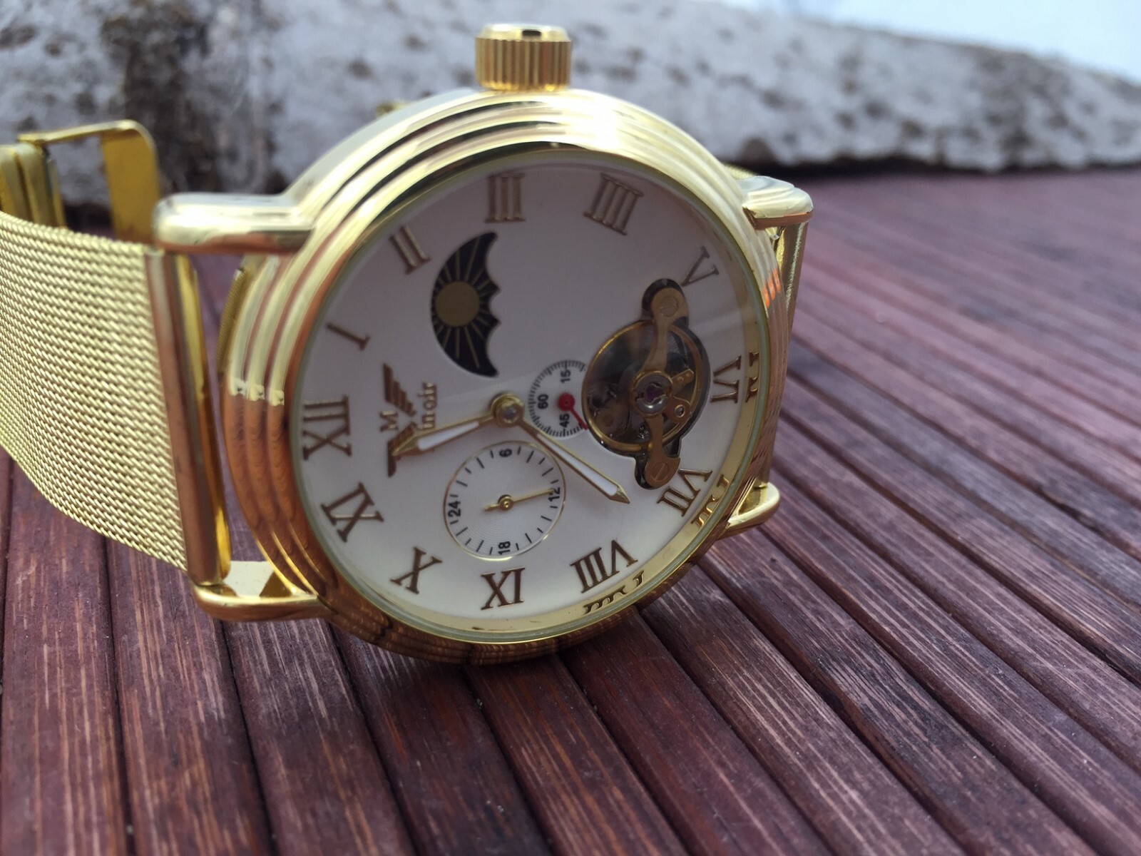 Minoir Germany automatic watch open heart day and night - new original ...