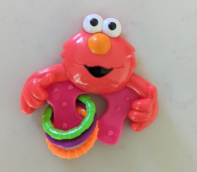 Sesame Street Elmo Baby Toy Rattle with Rings BPA Free | eBay