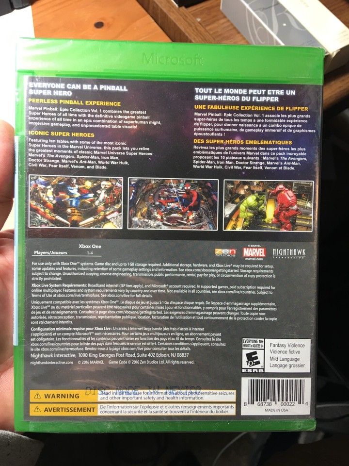 Marvel Pinball Epic Collection: Vol. 1 (Xbox One, 2016) - new factory ...