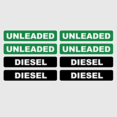 8 x UNLEADED & DIESEL Stickers Printed Label Fuel Petrol Pump Car Cap ...