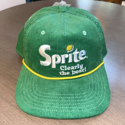 Retro Sprite Clearly The Best Coca-Cola Corduroy Green Hat Cap Adj ...
