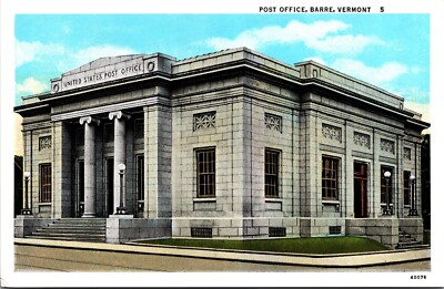 Postcard Barre Vermont VT Post Office B8 | eBay