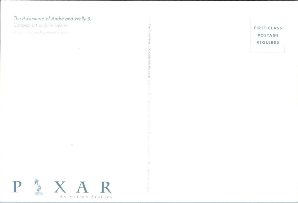 Postcard Pixar The Adventures of Andre and Wally B Concept Art by John ...