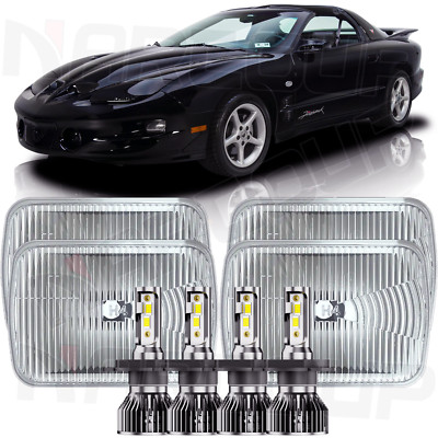 1998-2002 Pontiac Firebird 4PCS 4x6" LED Headlights Hi/Lo Beam Super ...