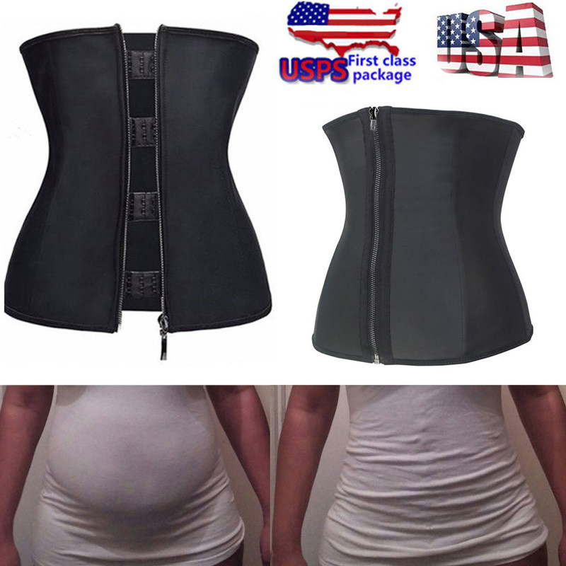 Fajas Colombianas Zip Latex Rubber Waist Trainer Weight Loss Cincher ...
