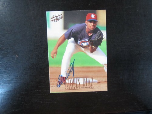 1996 Fleer Excel # 110 Edwin Diaz Autograph Signed Card (B) Charlotte ...