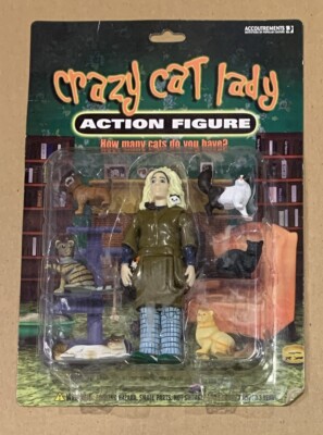Crazy Cat Lady Action Figure With 6 Cats by Accoutrements, Sealed 2004 ...