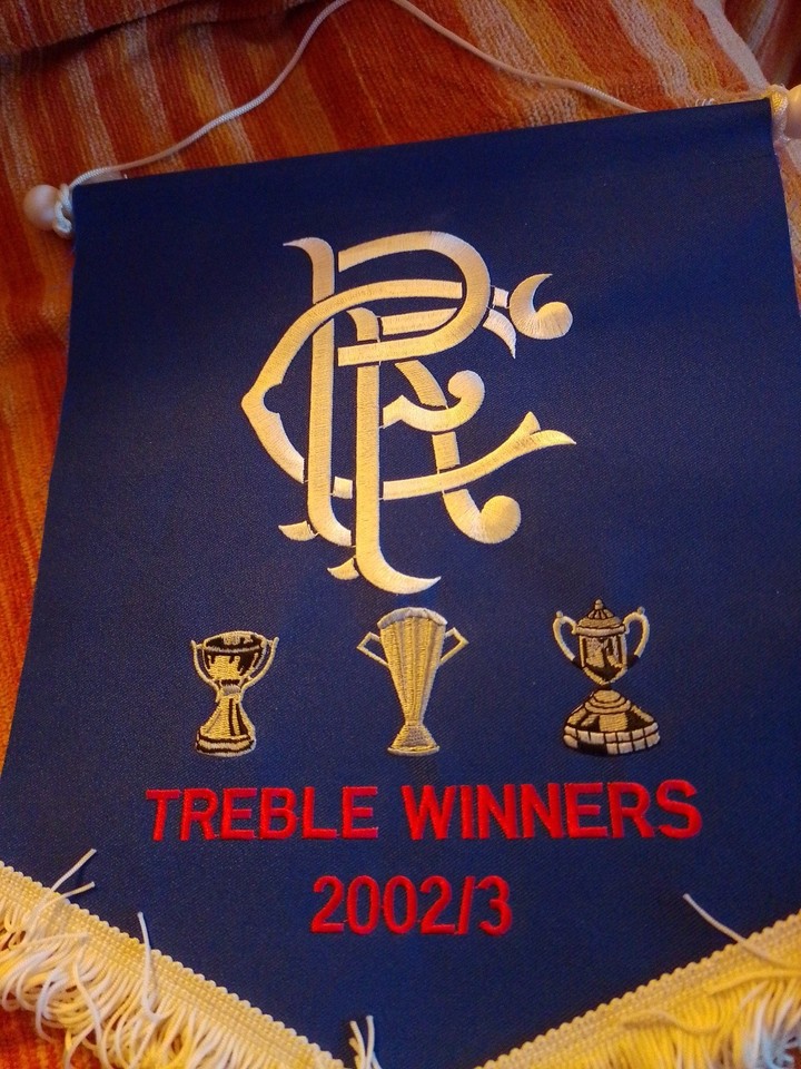 Rangers Football Club Pennant Treble Winners 2002/03 (30) | eBay UK