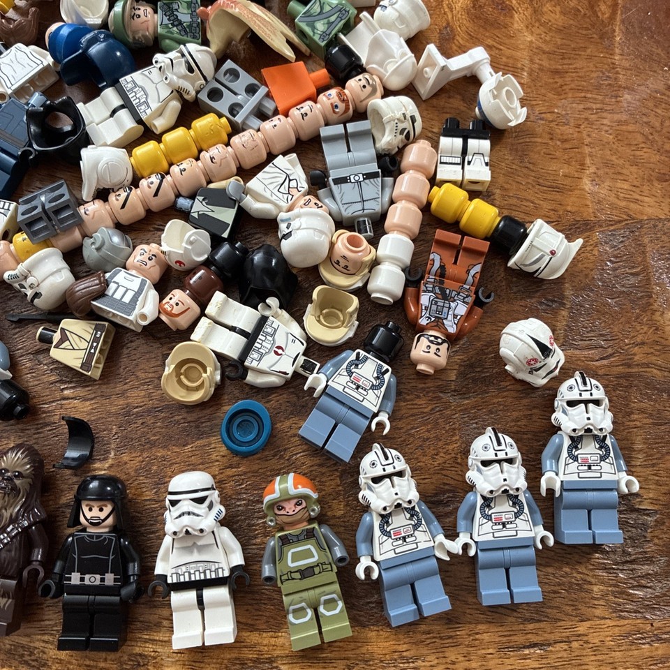 LEGO Star Wars Minifigures Parts Lot Clones Heads Pilots Torsos Free ...