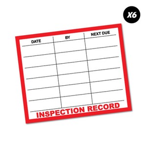 6 x Inspection Record Next Due Sticker Decal Safety Sign Car Vinyl ...