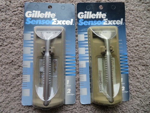 Lot of 2 Gillete Sensor Excel Razors (New in Box) Plus Spare Cartridges ...