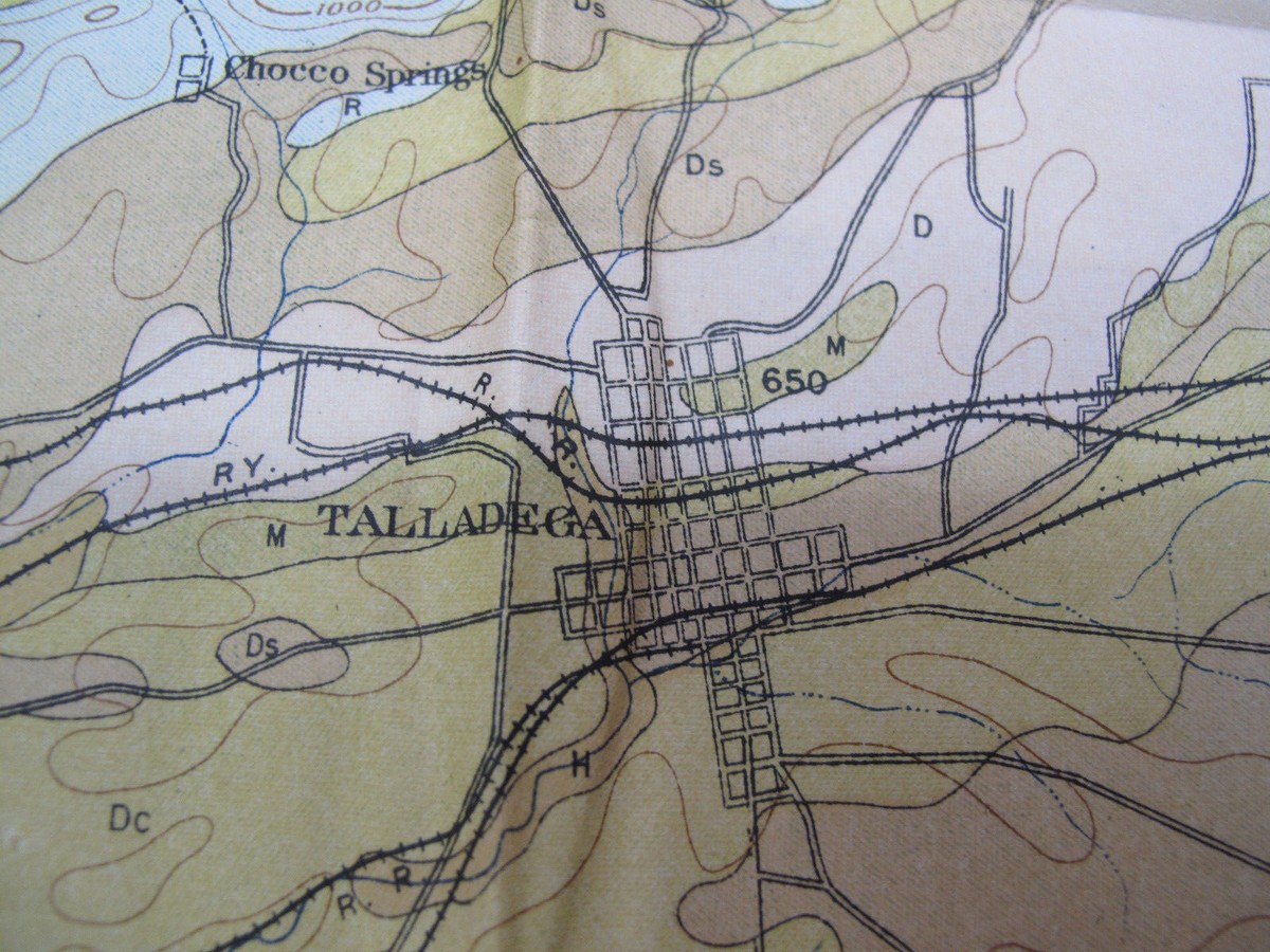 Satellite Map Of Talladega 1,589 Alabama County Map Stock Photos,