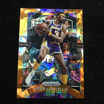 2019-20 Panini Prizm Orange Ice Prizm #18 Wilt Chamberlain HOF LA ...