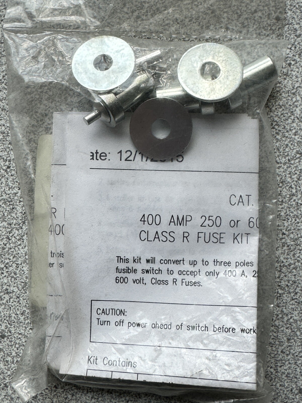 NEW Eaton DS56FK Type R Fuse Adapter Kit 400A 240-600V for H-D Safety ...